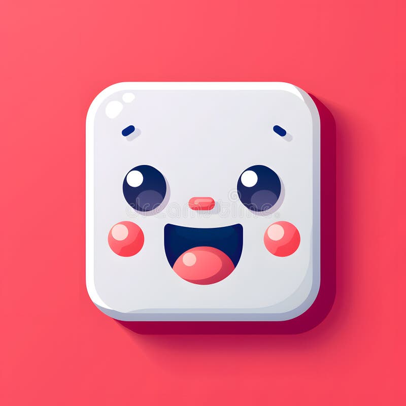 Rectangular White Smiley Face on Red Background, a Playful Fashion ...