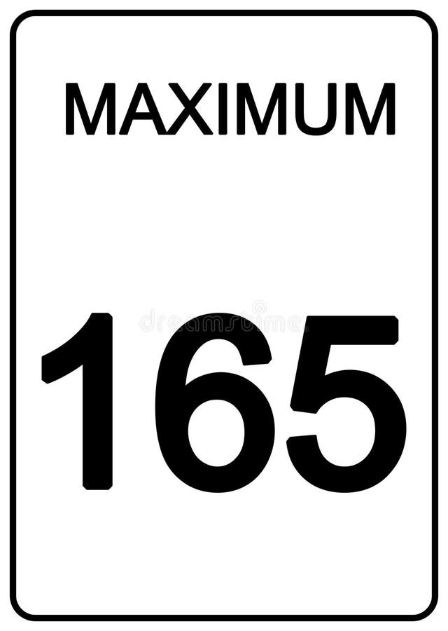Maximum 165 Speed Sign Rectangular Shape Stock Illustration ...