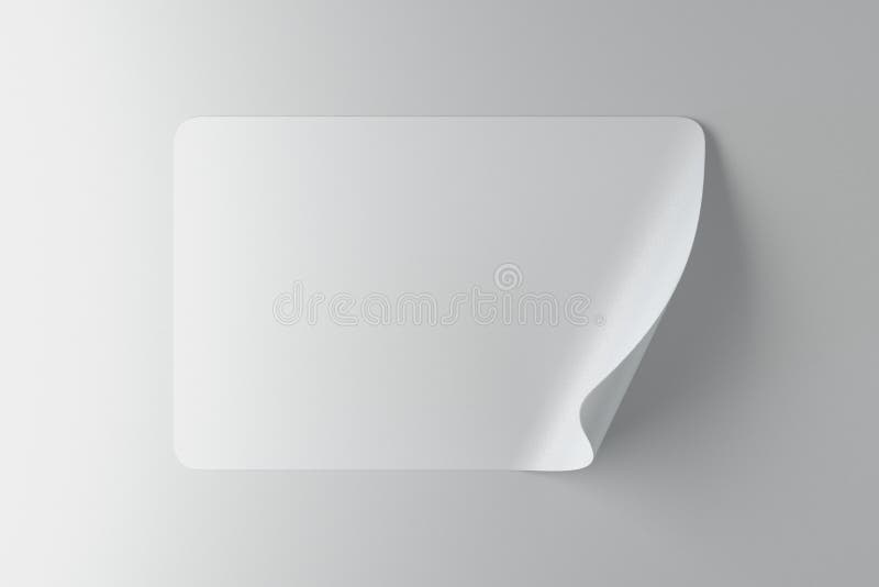 Rectangular White Sticker with Rounded Edges Stock Illustration ...