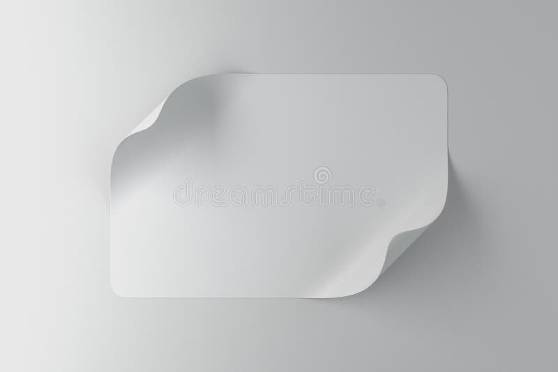 Rectangular White Sticker with Rounded Edges Stock Illustration ...