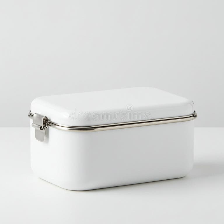 Rectangular White Storage Container with Smooth Edges, Sitting on a ...