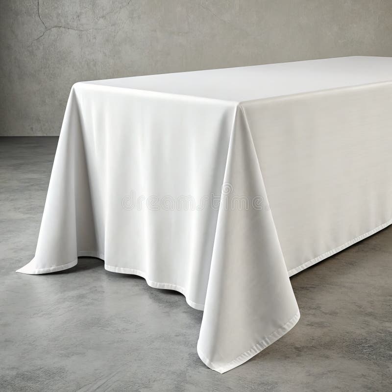 Rectangular White Tablecloth Mockup Clean Minimalist Design, Table ...
