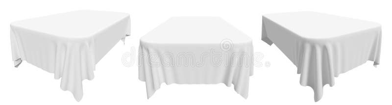 Rounded Rectangular White Tablecloth Set Stock Illustration ...