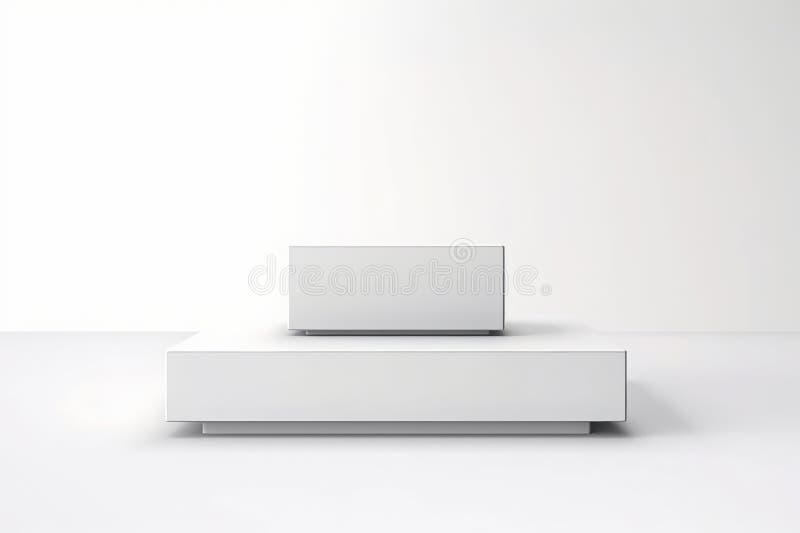 Rectangular White Two Stage Podiums. Stage Backdrop Stock Illustration ...