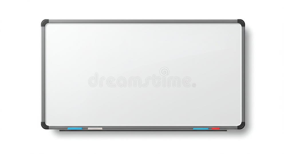 Rectangular Whiteboard with a Grey Frame and Rounded Corners. the ...