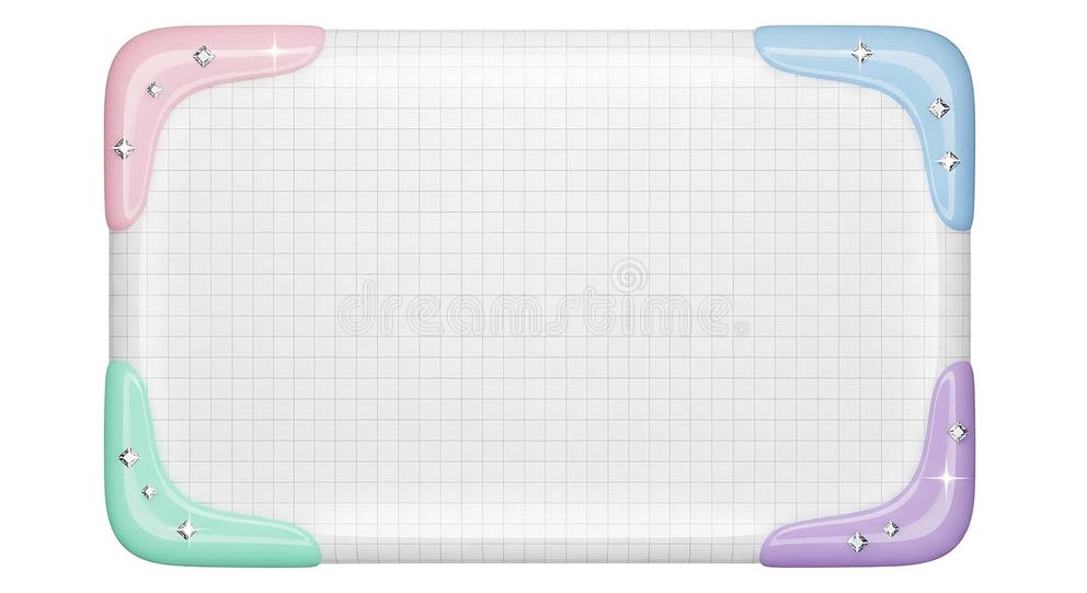 A Rectangular Whiteboard with a Grid Pattern Backdrop Features Four ...