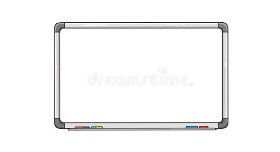 Rectangular Whiteboard with a Silver Frame and Rounded Corners. the ...