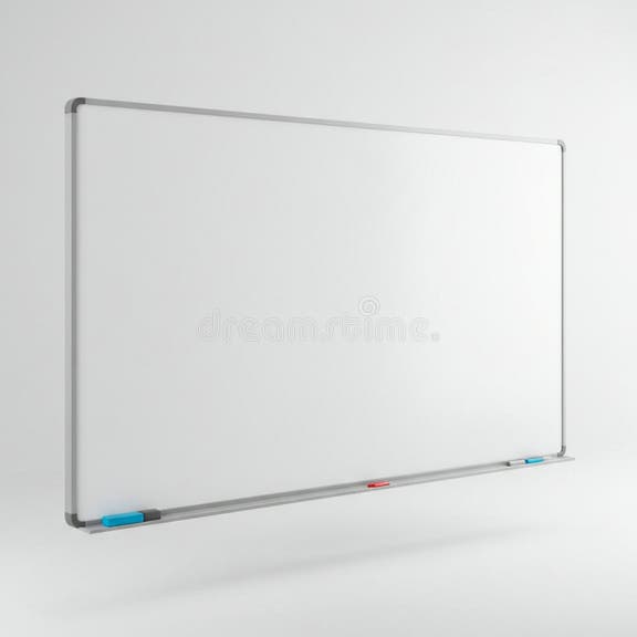 Rectangular Whiteboard with a Slim, Metallic Frame Mounted on a Light ...