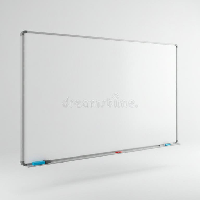 Rectangular Whiteboard with a Slim, Metallic Frame Mounted on a Light ...
