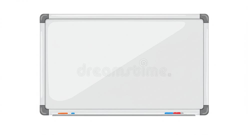 A Rectangular Whiteboard with a Smooth, Glossy Surface, Framed by a ...