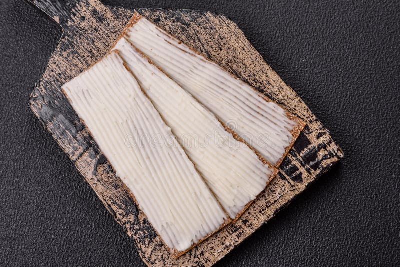 Rectangular Whole Grain Crisp Bread with Cream Cheese Stock Photo ...