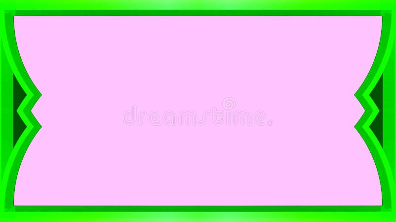 Rectangular Whole Screen Colorful, Glowing Green Frame, Horizontal ...