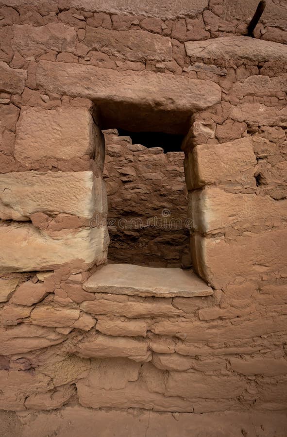 Rectangular Window Connects Rooms in Cliff Dwelling Stock Photo - Image ...