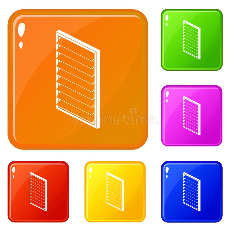 Rectangular Window Frame Icons Set Vector Color Stock Vector ...