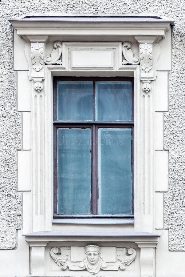 Rectangular Window on a Gray Wall Stock Image - Image of closeup ...