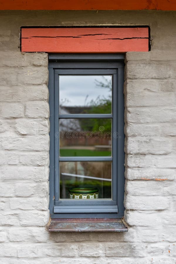 Window with View. Old Plaster. Decor Pot. Stock Photo - Image of view ...