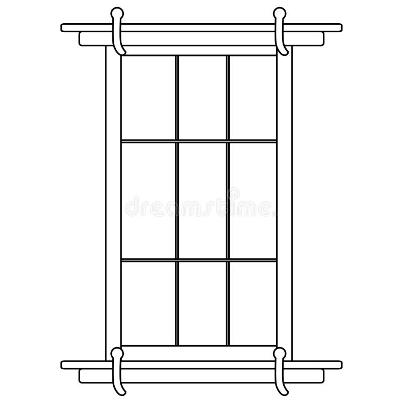 Rectangular Window Silhouette for House Isolated on White Background ...