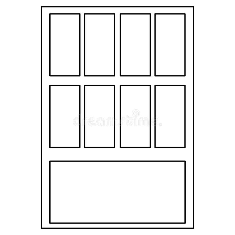 Rectangular Window Outline for House Isolated on White Background ...