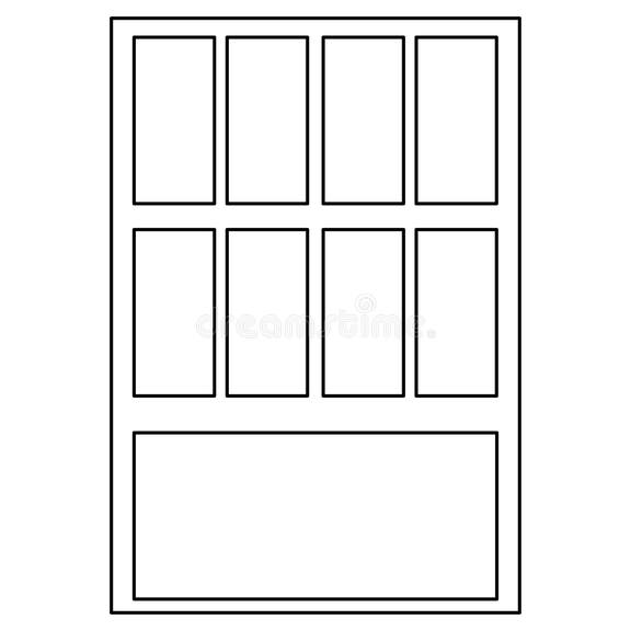 Rectangular Window Outline for House Isolated on White Background ...