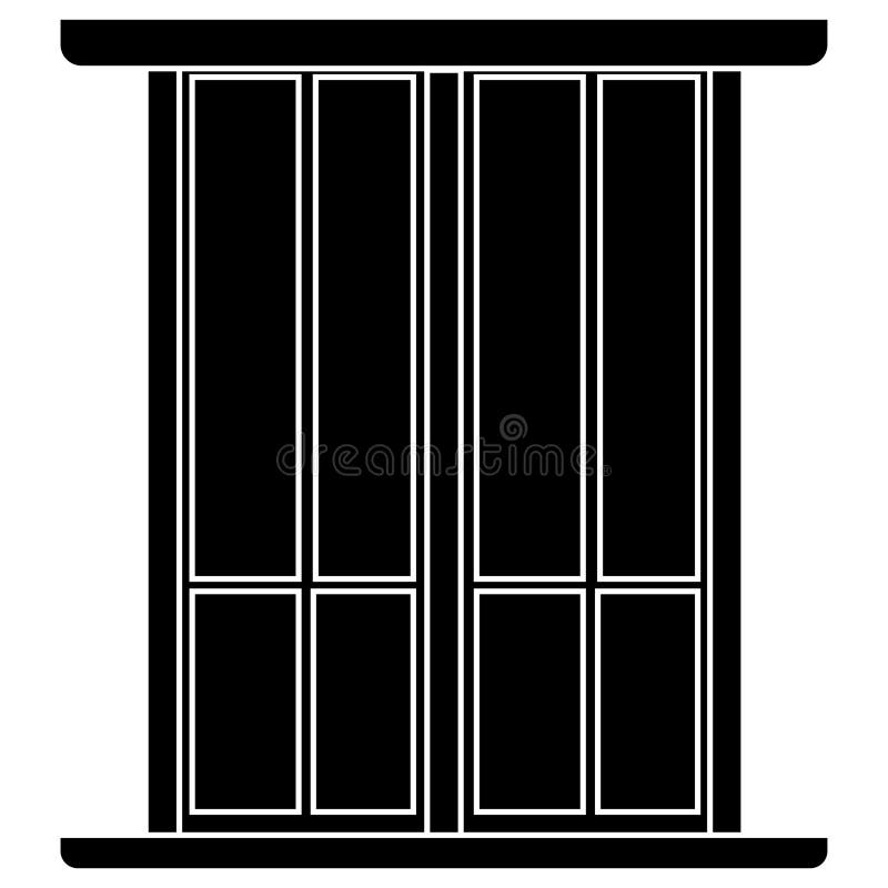 Rectangular Window Silhouette for House Isolated on White Background ...