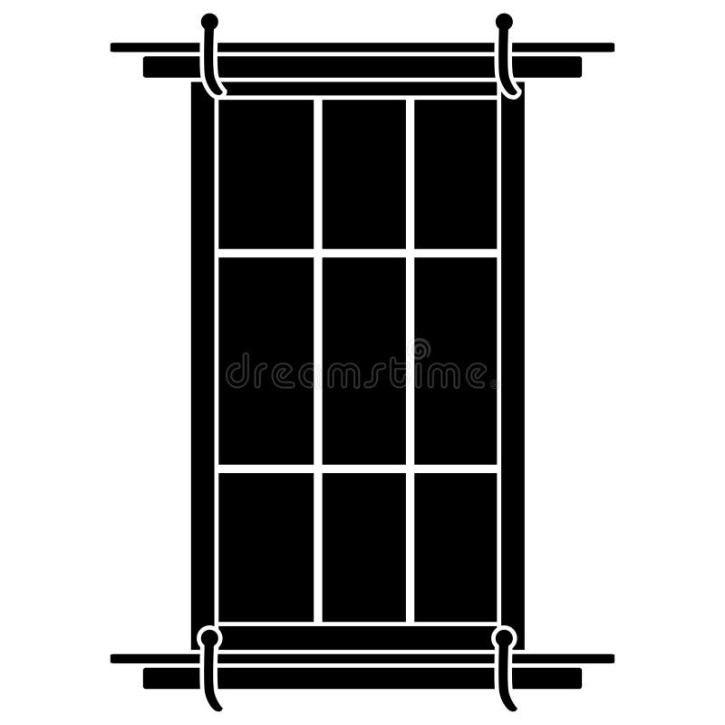 Rectangular Window Silhouette for House Isolated on White Background ...