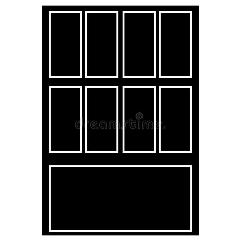 Rectangular Window Silhouette for House Isolated on White Background ...
