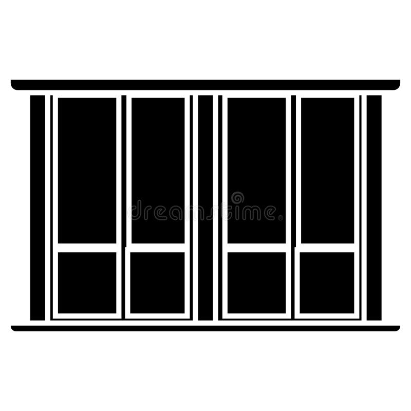 Rectangular Window Silhouette for House Isolated on White Background ...