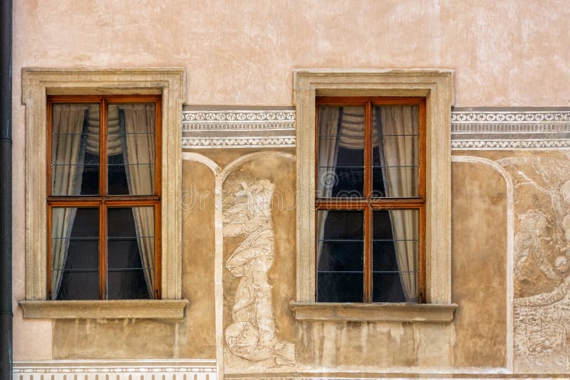 Rectangular Windows on Beige Stock Photo - Image of appearance, people ...