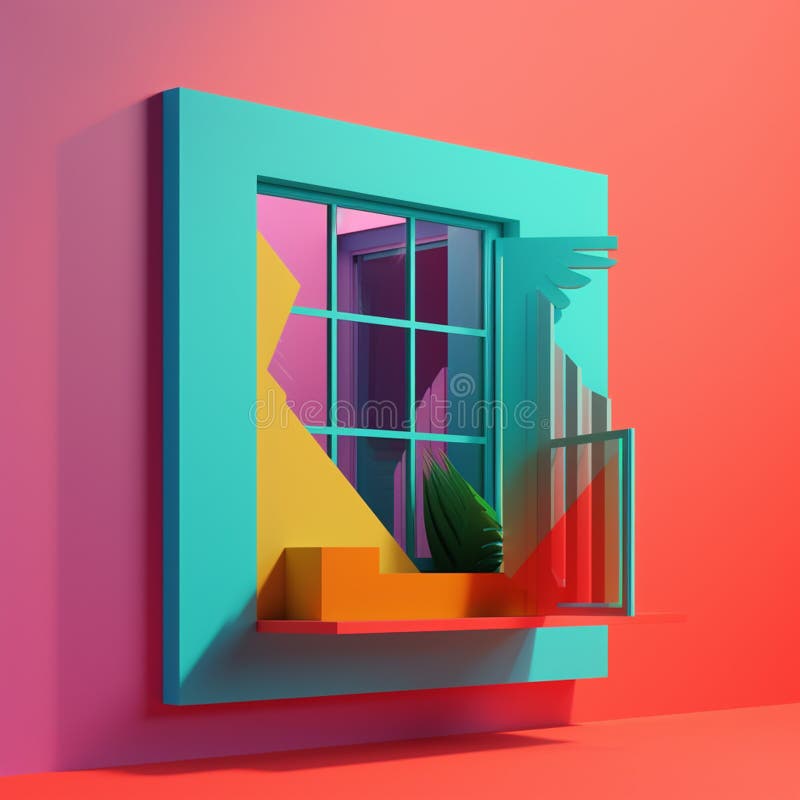 Rectangular Windows in Fantasy Concept in Trending Color Palette for ...