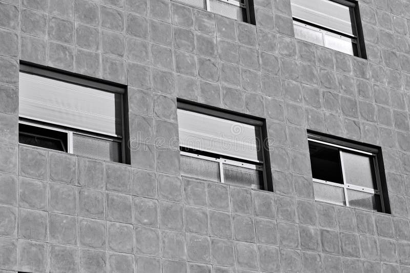 Rectangular Windows of a Modern Building with Terracotta Walls Italy ...
