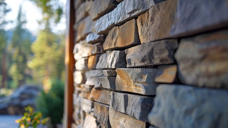 The Rectangular Windows that Protrude from the Natural Stone Wall are ...
