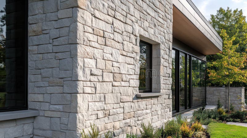 The Rectangular Windows that Protrude from the Natural Stone Wall are ...