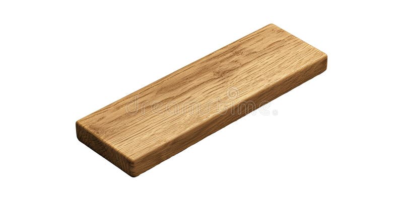 Rectangular Wooden Block with Natural Grain Pattern Isolated on ...