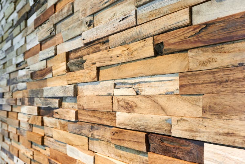 Rectangular Wooden Blocks As a Wall Decoration Stock Image - Image of ...