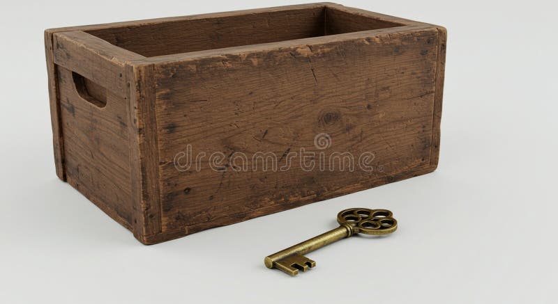 A Rectangular Wooden Box with a Weathered Appearance Sits beside an ...