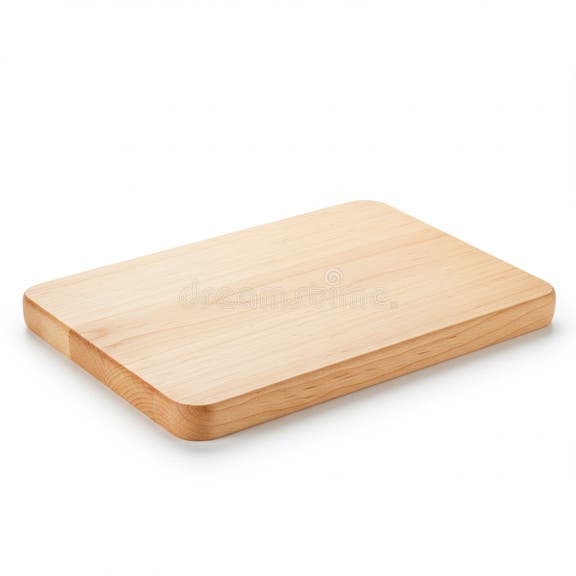 Rectangular Wooden Cutting Board with Rounded Corners. Light Wood Grain ...