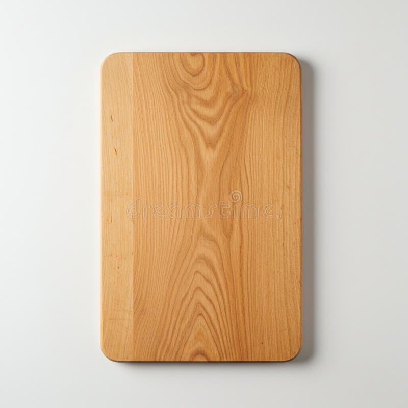A Rectangular Wooden Cutting Board with Rounded Edges, Featuring a ...