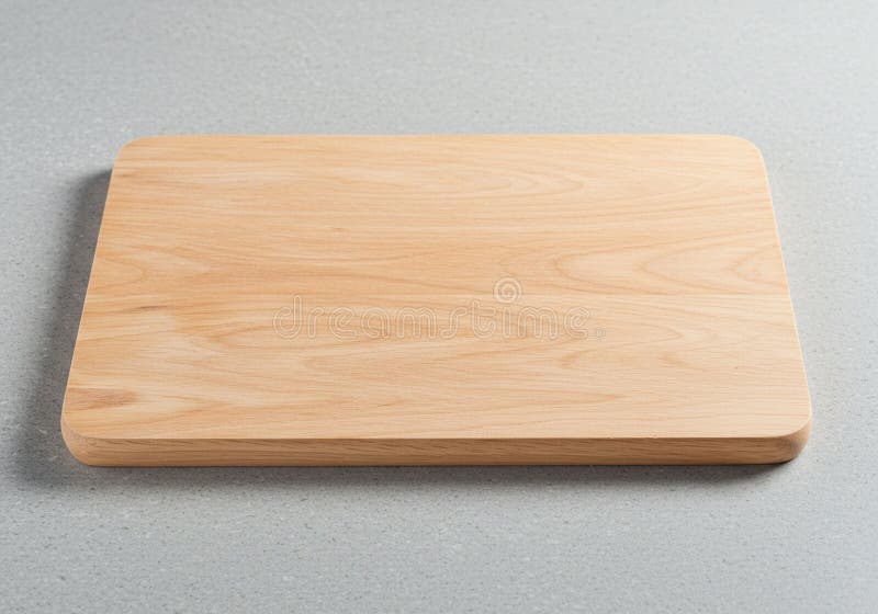 Rectangular Wooden Cutting Board with Rounded Edges, Placed on a Light ...