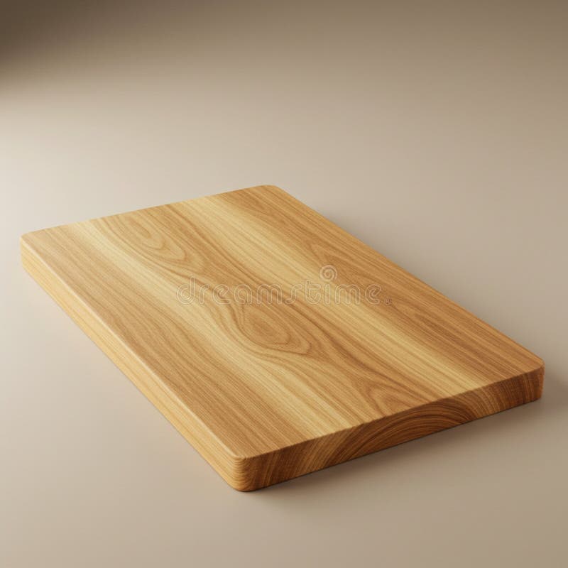 Rectangular Wooden Cutting Board with Smooth Edges and a Light Brown ...