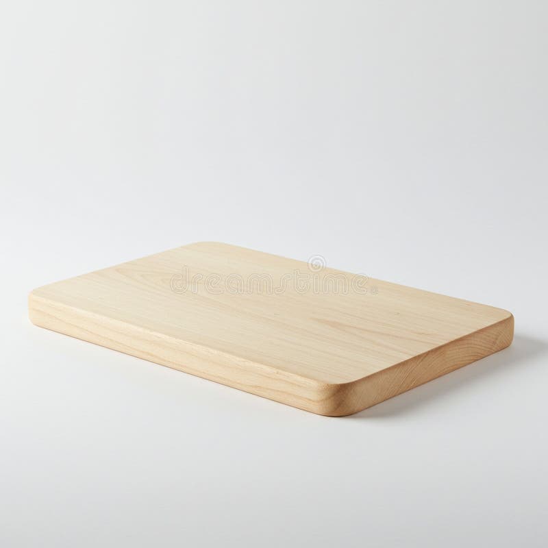 Rectangular Wooden Cutting Board with Smooth, Rounded Edges and a Light ...