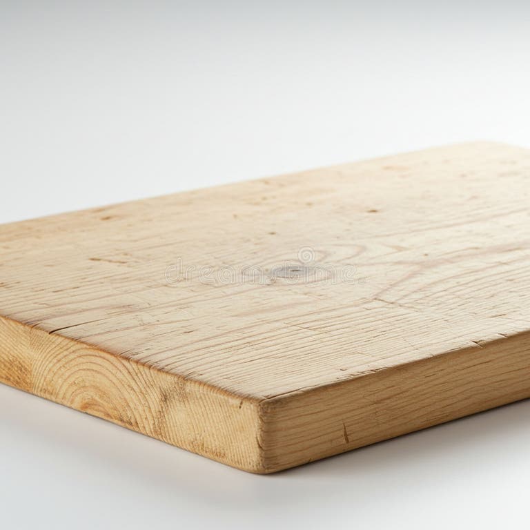 A Rectangular Wooden Cutting Board with Visible Wood Grain Patterns and ...