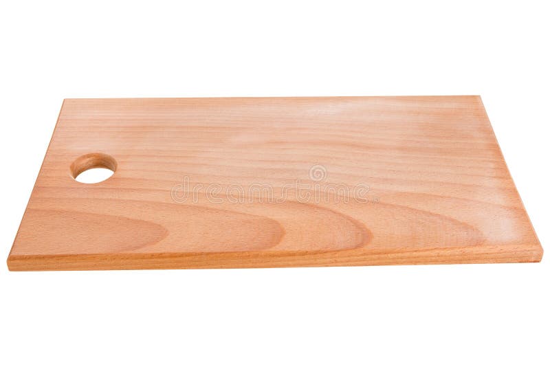 Rectangular Wooden Cutting Board, White Background, Side View ...