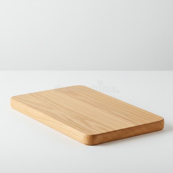 Rectangular Wooden Cutting Board on a White Surface. Light Brown Wood ...