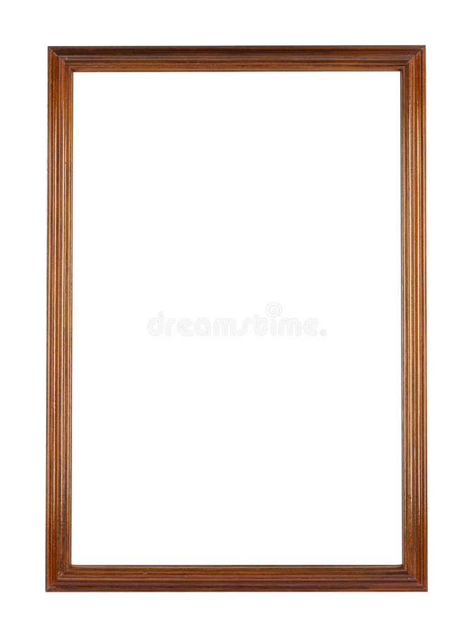 Rectangular Wooden Frame for Painting or Picture Isolated on a White ...