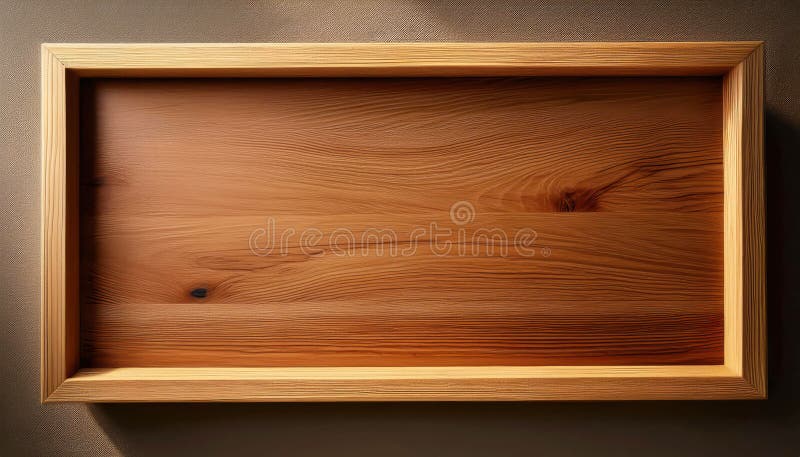Rectangular Wooden Frame with Smooth Finish on Textured Surface Stock ...