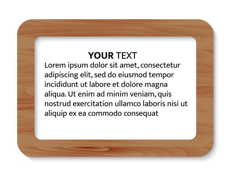 Rectangular Wooden Frame. Vector Illustration for Banner Stock Vector ...
