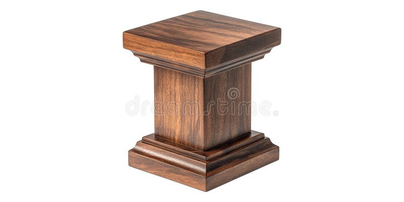Rectangular Wooden Pedestal Isolated on Transparent Background Stock ...