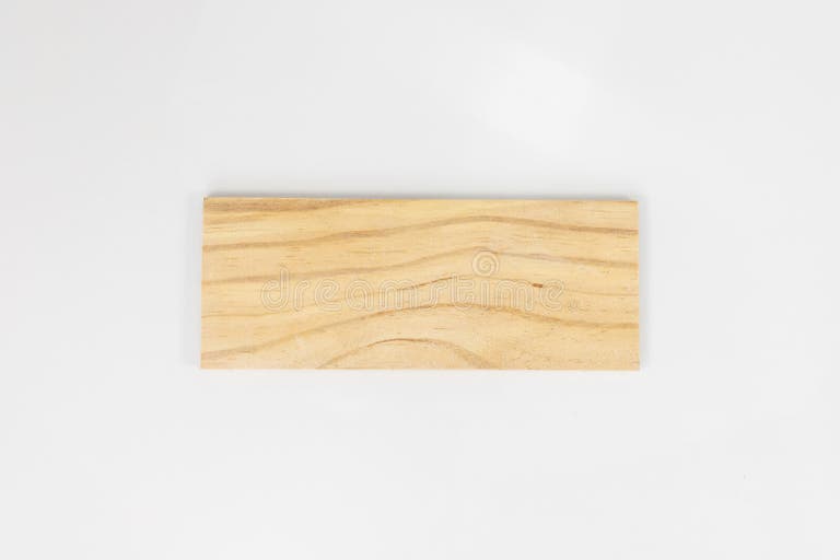Rectangular Wooden Plank on White Background with Copy Space Stock ...