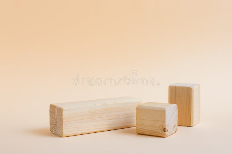 Rectangular Wooden Shapes on a Neutral Background with Place for Text ...