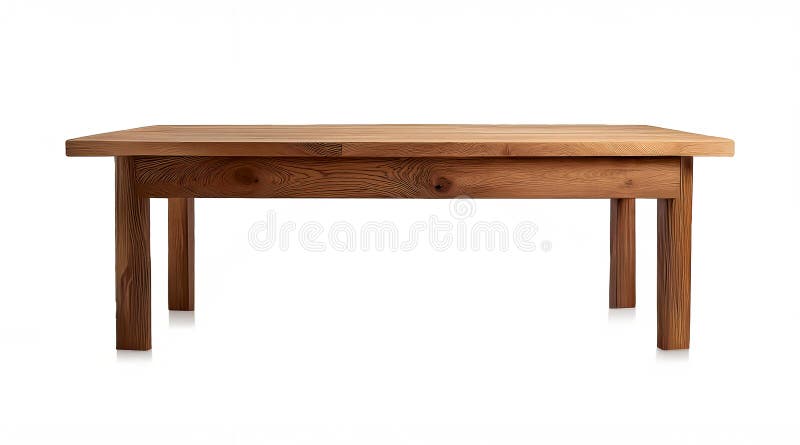 Rectangular Wooden Table Isolated on White Stock Illustration ...